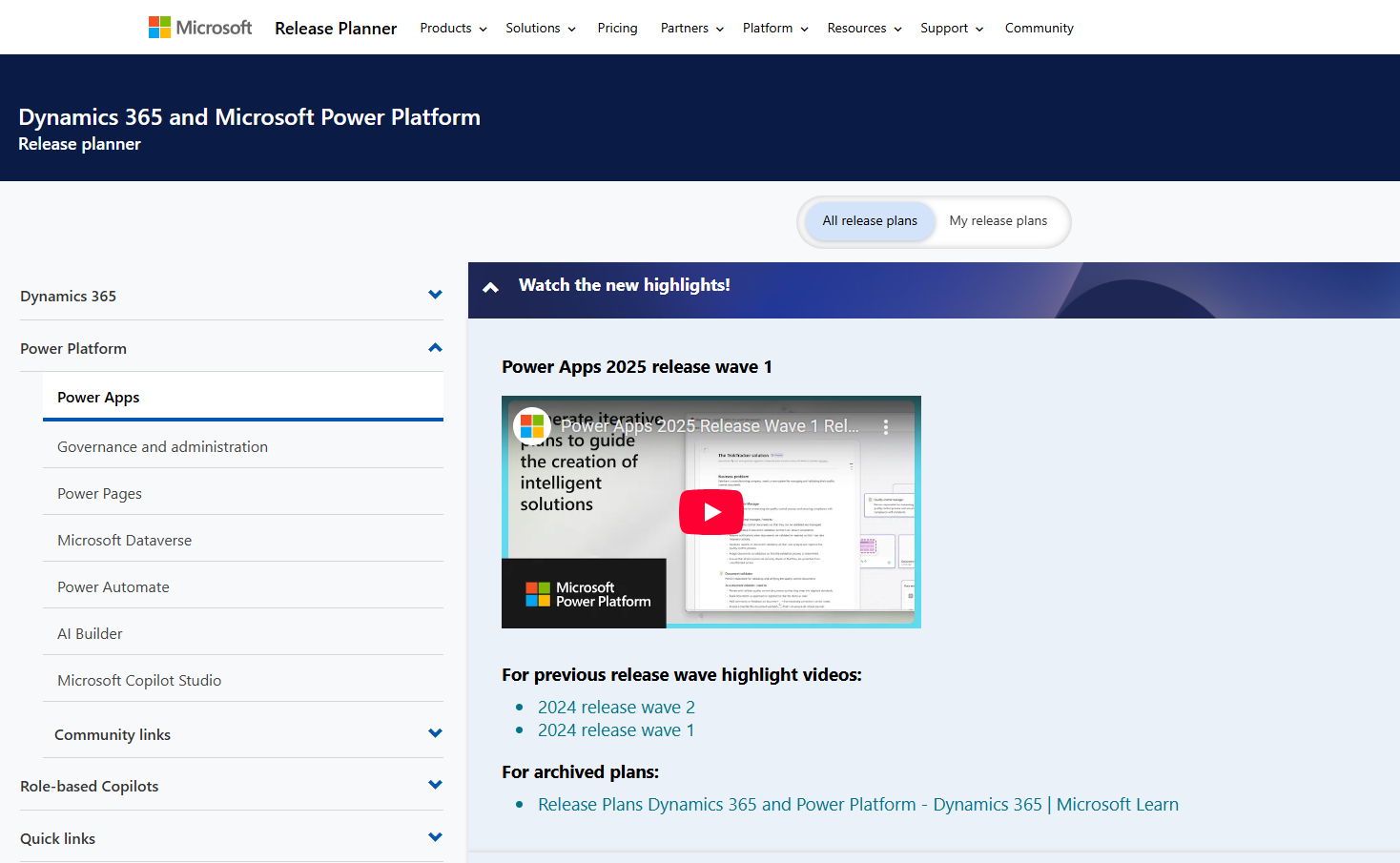 Resumen de la Release wave 1 de Power Platform 2025